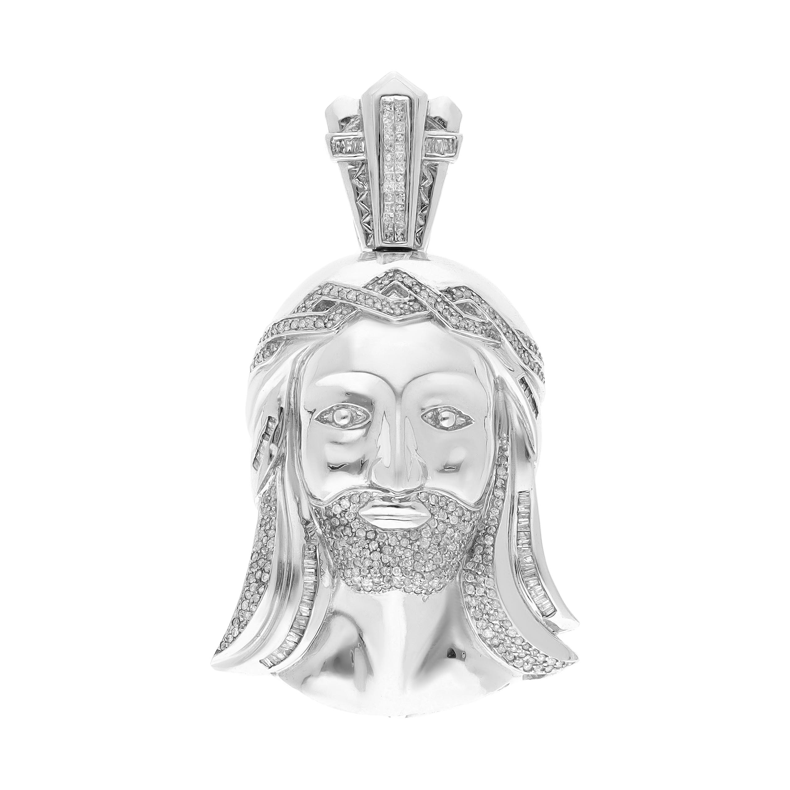 Dije en oro blanco 14K con diamante - Joyería Lunas