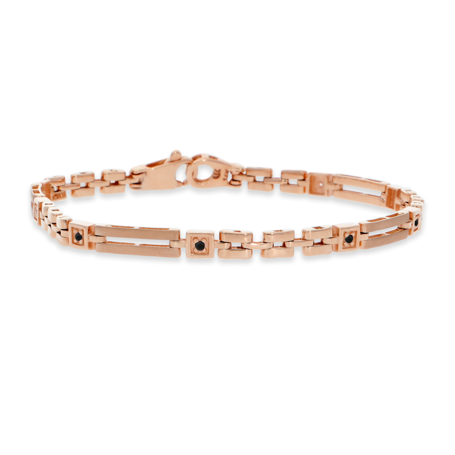 Pulso en oro rosa 14K con zirconia - Joyería Lunas